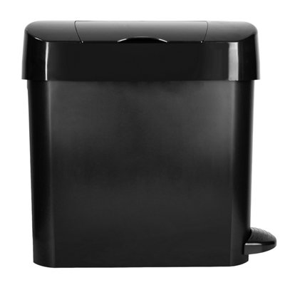 Black Pedal Operated Sanitary Waste Bin 15L - Side Opening Design for ...