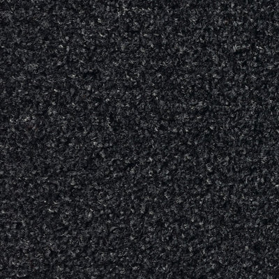 Black Plain Non-Slip 2m Wide Heavy-Duty Entrance Matting In/Outdoor use ...