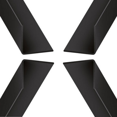 Black Plastic Corner Trim 90 Degree Edge Angle (W) 100mm x 100mm (L) 1 ...