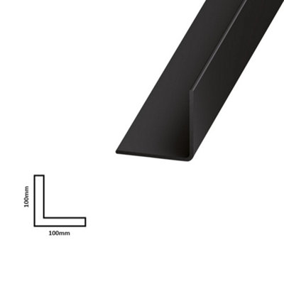Black Plastic Corner Trim 90 Degree Edge Angle (W) 100mm x 100mm (L) 1 ...