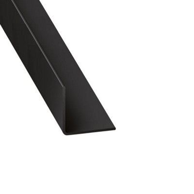 Black Plastic Corner Trim 90 Degree Edge Angle (W) 20mm x 20mm (L) 1 Metre