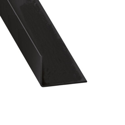 Black Plastic Corner Trim Unequal Angle (W) 25mm x 50mm (L) 1 Metre