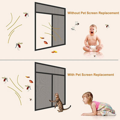 BLACK POLYESTER PET MESH 1.2M NET CAT DOG SCRATCH CLAWING RESISTANT ...
