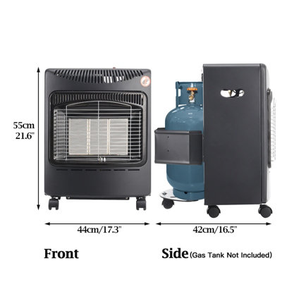 Black Portable Freestanding Ceramic Infrared Heating Gas Heater Indoor ...