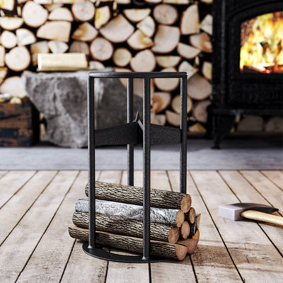 Black Portable Manual Heavy Duty Steel Firewood Splitter Cutter