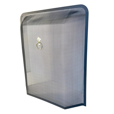 Black powder-coated FIRESIDE FIREGUARD SPARK GUARD FIRE SCREEN with ...