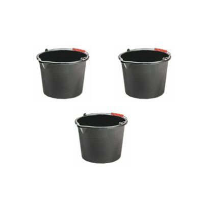Black PP Bucket 20L - Pack of 3