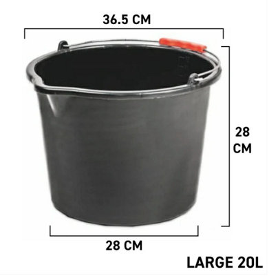 Black PP Bucket 20L - Pack of 3