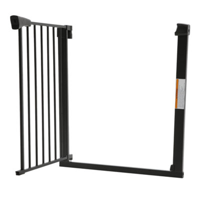 Black Pressure-Fixed Stair Gate Pet Safety Gate 76cm H
