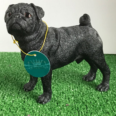 Black Pug figurine from the Leonardo Dog Studies range, gift boxed.
