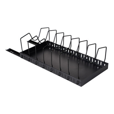 Black Pull-Out Pots and Pans Organiser with 8 Dividers