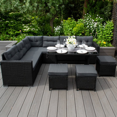 Black rattan garden furniture store