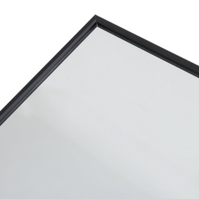 Black Rectangle Full Length Mirror Wall Mounted or Over The Door Floor ...
