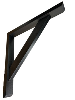 Black Recycled Plastic Wood Effect Porch Gallows Bracket 500mm x 500mm ...