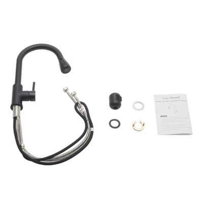 Black Retractable Commercial Pull out Kitchen Tap Mixer Tap Faucet