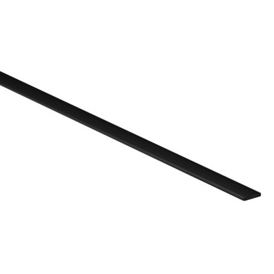 Black Rigid UPVC Plastic Flat Strip, 20mm Wide x 1.5mm Thick X 1 Metre