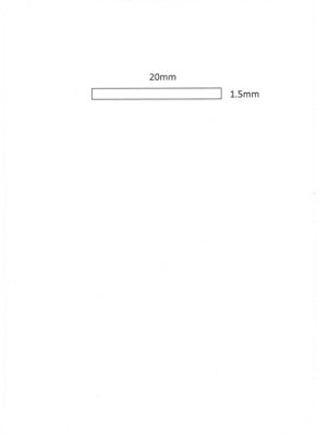 Black Rigid UPVC Plastic Flat Strip, 20mm Wide x 1.5mm Thick X 1 Metre