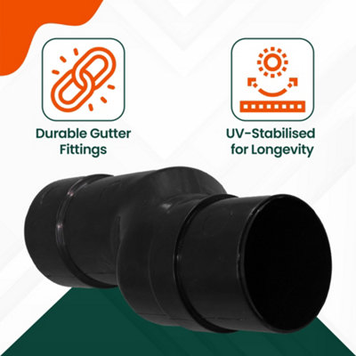 Black Round Downpipe Offset Mini Bend Fits 68mm Downpipes & 112mm ...