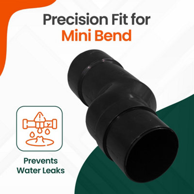 Black Round Downpipe Offset Mini Bend Fits 68mm Downpipes & 112mm ...
