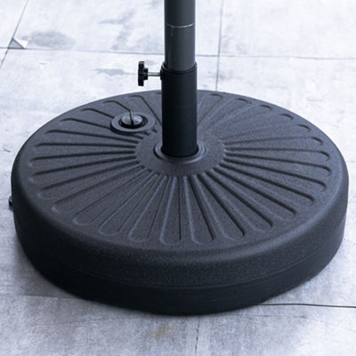 Black Round Heavy Duty Umbrella Stand Garden Patio Parasol Base 28Kg ...