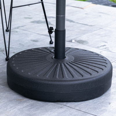 Black Round Heavy Duty Umbrella Stand Garden Patio Parasol Base 28Kg ...