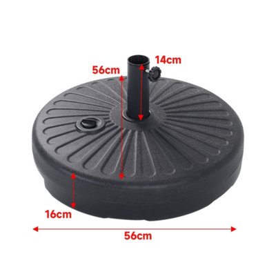 Black Round Heavy Duty Umbrella Stand Garden Patio Parasol Base 28Kg ...