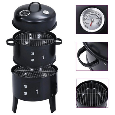 Black Round Portable Freestanding Hot-dipped Galvanized Steel Outdoor ...