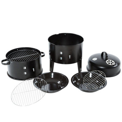 Black Round Portable Freestanding Hot-dipped Galvanized Steel Outdoor ...
