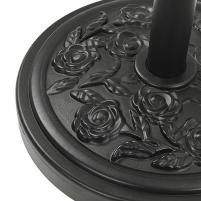 Black Round Water and Sand Filled Plastic Garden Parasol Base Heavy ...