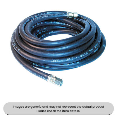 Black Rubber Air Line Hoses With 1/4" BSP Swivel Nuts 10M, 8X15MM Pack ...