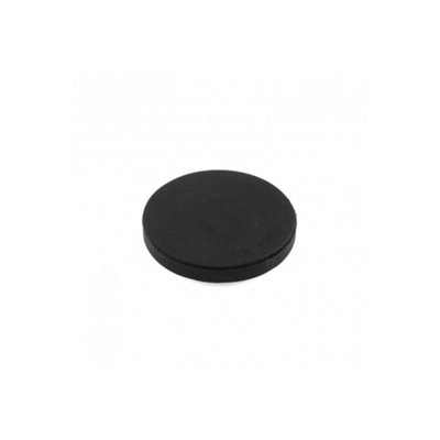 Black Rubber Coated POS Magnets - 43mm dia x 6mm high c/w M6 Boss ...