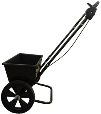 Black Salt/Seed/Fertiliser Drop Spreader With 30kg Capacity, Rock Salt ...