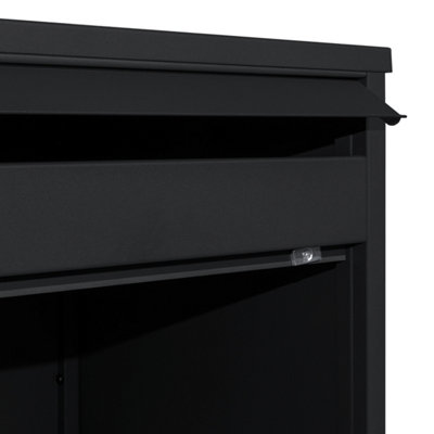 Black Secure Lockable Parcel Post Box XL