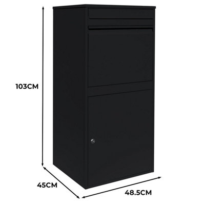 Black Secure Lockable Parcel Post Box XL