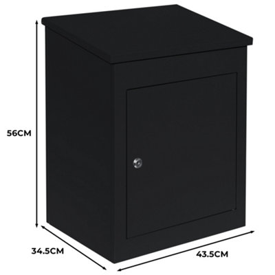Black Secure Lockable Parcel Post Box