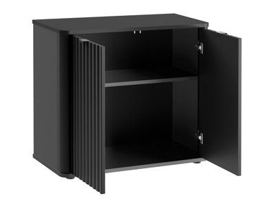 Small black cabinet with doors store