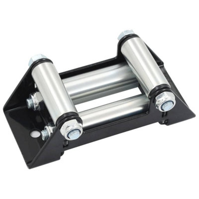 Black & Silver 4-Way Fairlead Steel Roller for 3500-4500 lbs Winches
