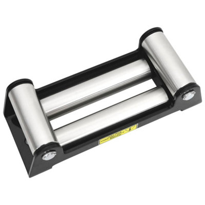 Black & Silver 4-Way Fairlead Steel Roller for 8000-13000 lbs Winches