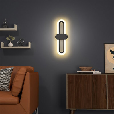Black Simple Acrylic Wall Light,Warm Light Indoor Wall Lamp