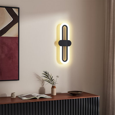 Black Simple Acrylic Wall Light,Warm Light Indoor Wall Lamp