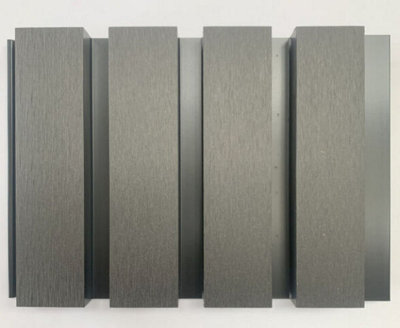 Black Slatted Composite Outdoor Wall Cladding x 5