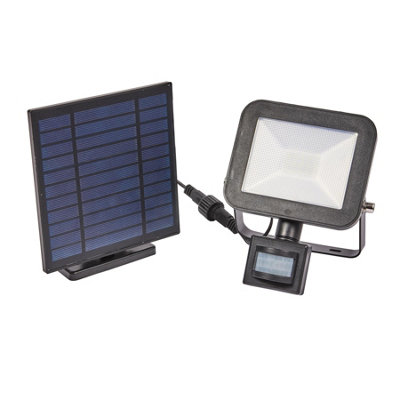 Black Solar Powered PIR Motion Sensor Millennium Floodlight - 1000 ...