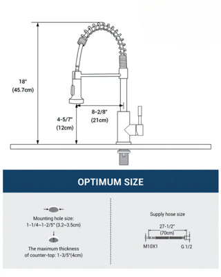 Black Spring Kitchen Mixer Taps with Pull Out Spray