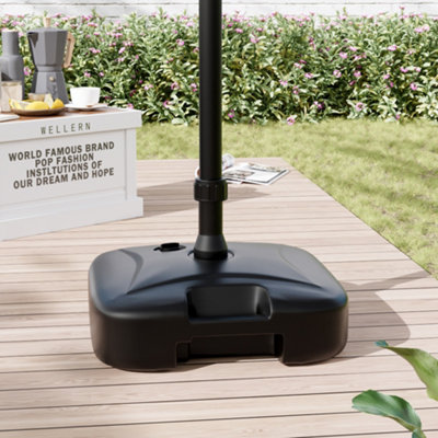 Black Square Water and Sand Filled Plastic Garden Parasol Base ...