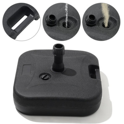 Black Square Water and Sand Filled Plastic Garden Parasol Base ...