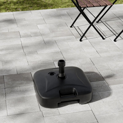 Black Square Water and Sand Filled Plastic Garden Parasol Base ...