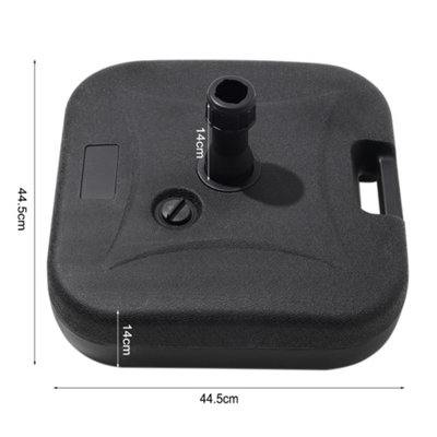 Black Square Water and Sand Filled Plastic Garden Parasol Base ...
