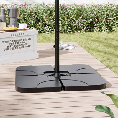 Black Square Water and Sand Filled Plastic Garden Parasol Base ...