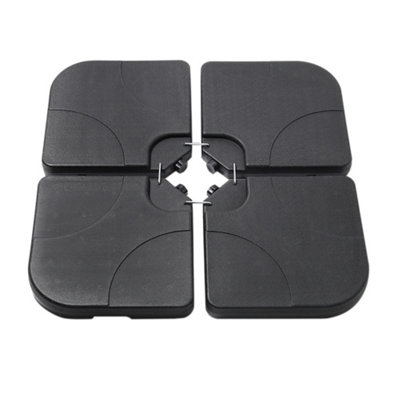 Black Square Water and Sand Filled Plastic Garden Parasol Base ...