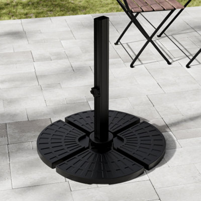 Black Square Water and Sand Filled Plastic Garden Parasol Eco-Friendly ...